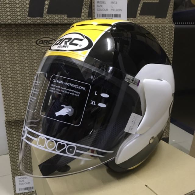 ARC AR1 Yellow (Open face helmet) | Shopee Malaysia