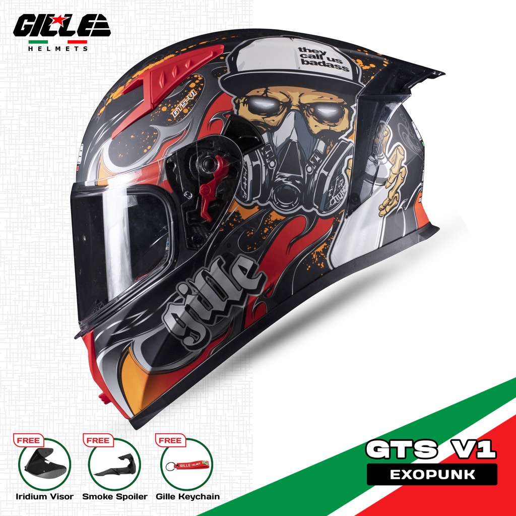 Gille Helmet 135 GTS V1 EXOPUNK Motorcycle Helmet Full Face Dual Visor ...