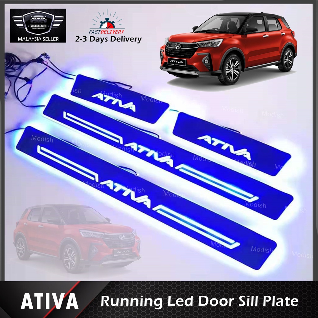 MODISH PERODUA ATIVA 3D RUNNING LED DOOR SILL PLATE BLUE LIGHT DOOR ...