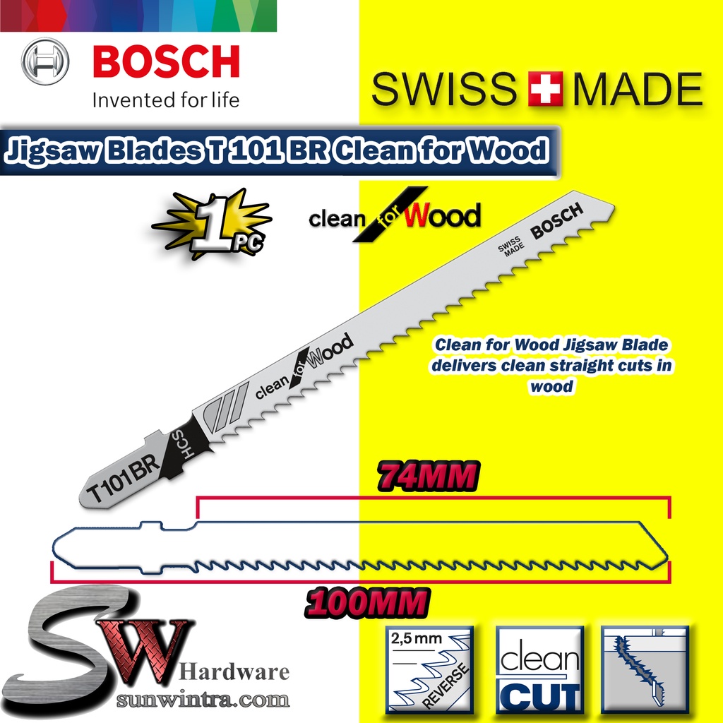 Bosch Jigsaw Blade T 101 BR Clean For Wood T-101BR T101BR 1PC / 5PCS ...