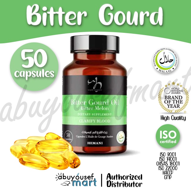 50 pcs Bitter Gourd Oil (Minyak Peria Katak) Hemani Supplement | Bitter ...