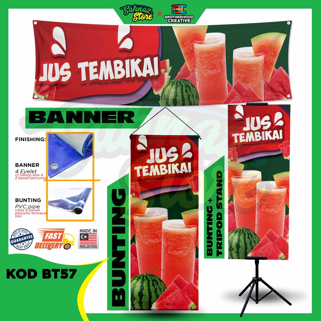 Bunting Banner jus tembikai air balang Khas untuk lariskan Jualan ...