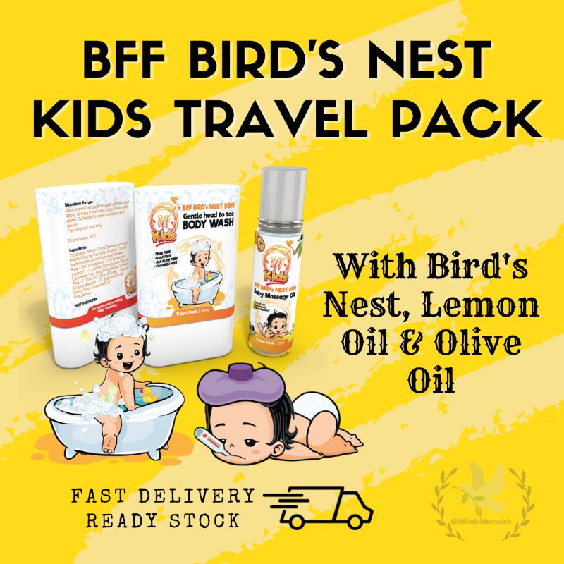 🔥HOT SELLING🔥 BFF BIRD'S NEST KIDS Massage Oil + Head to Toe (TRAVEL) | Shopee Malaysia