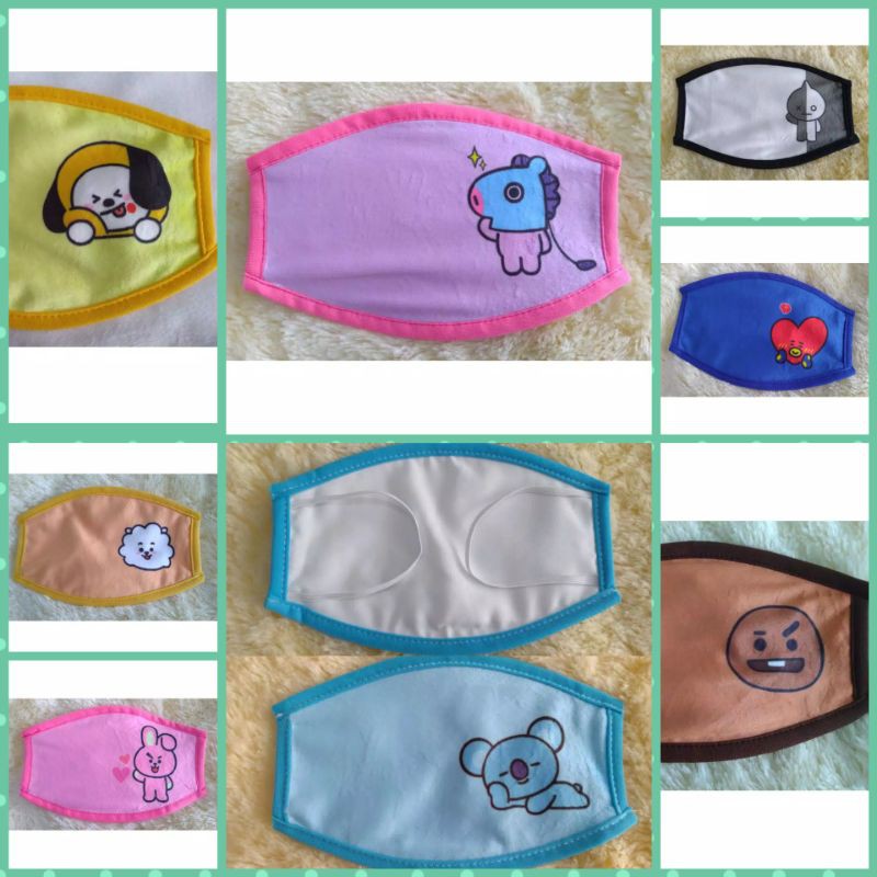 Bt21 Cloth Masks For Children And Teenagers/BT21 KOYA/BT21 TATA/BT21 ...