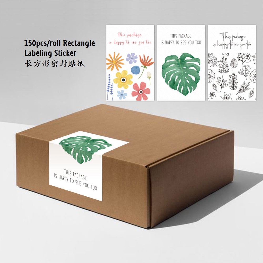 150pcs/roll Rectangle Sealed Packaging Sticker / Take Away Food ...