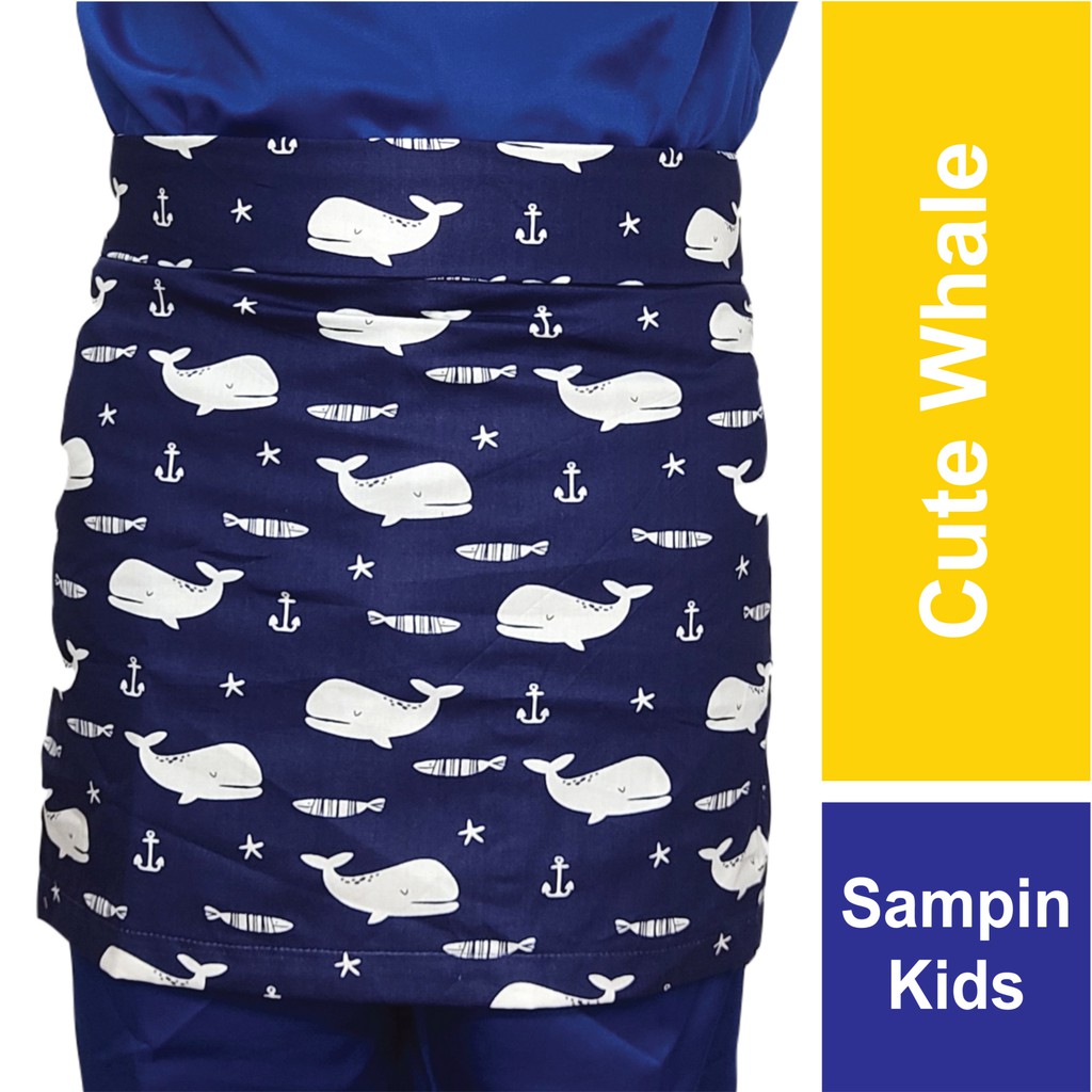 Sampin Instant Budak Kids Motif Cute Whale | Samping Kanak-Kanak ...