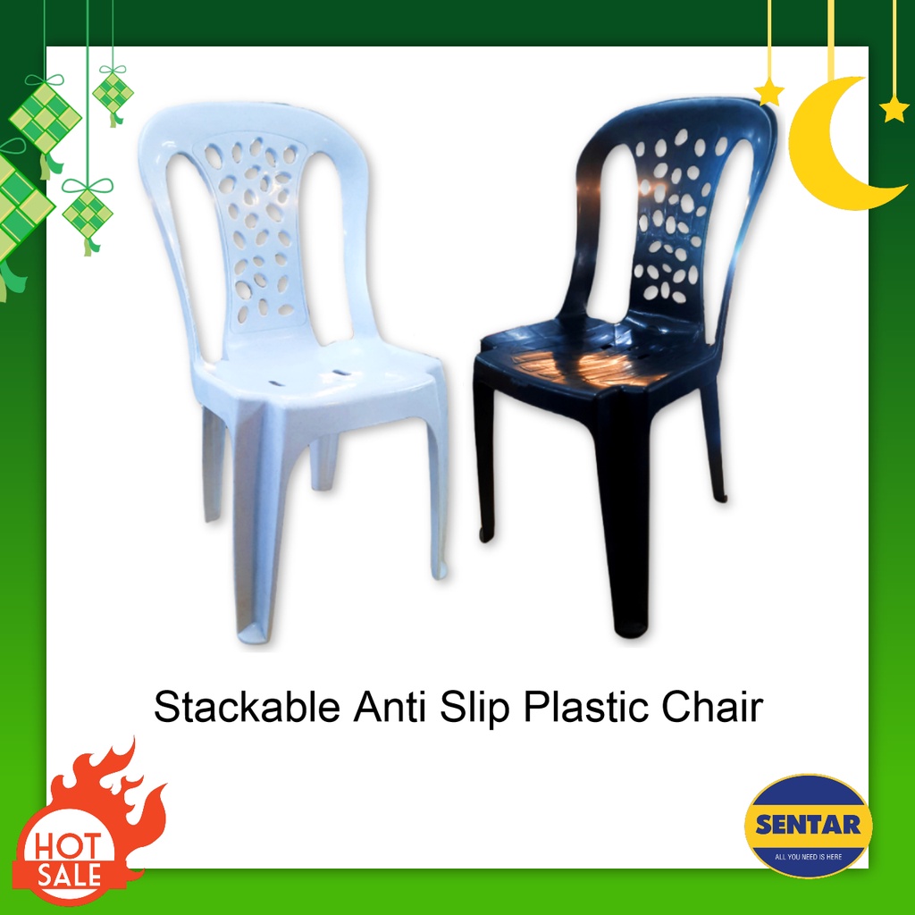 [100% Original] Stackable Anti Slip Plastic Chair | Shopee Malaysia
