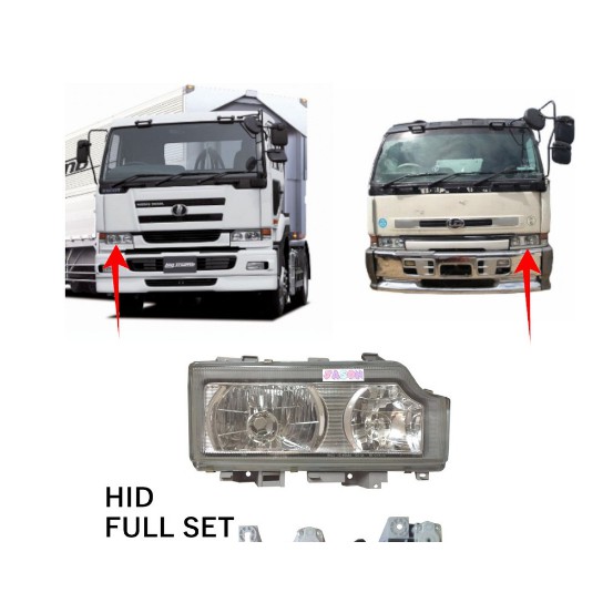 NISSAN TRUCK UD GE13 CD48 CD45 CRYSTAL TYPE HID FULL SET HEAD LAMP | Shopee Malaysia