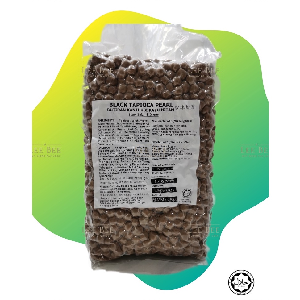 (Halal) Black Tapioca Boba Pearl 3kg / Butiran Kanji Ubi Kayu Hitam / 珍珠 8-9mm | Shopee Malaysia