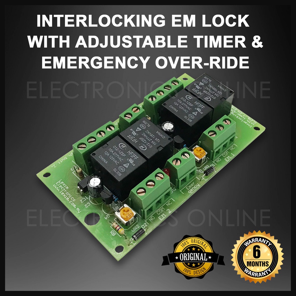 Interlocking 2 EM Lock with Adjustable Timer Emergency Over ride EM ...