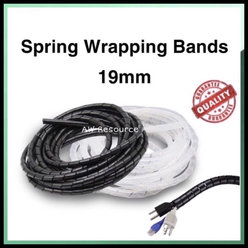💥Ready Stock💥 19mm #Spiral Wrapping Band Cable Tidy Binding Organiser ...