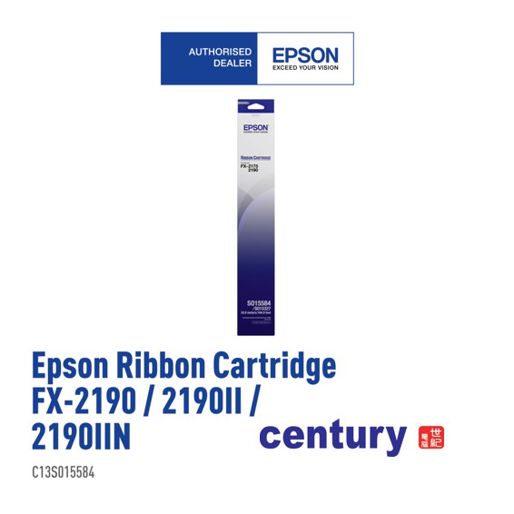 Epson S015584/S015327 Ribbon Cartridge Black For FX-2175/FX-2190/FX ...