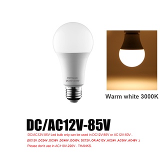 DC 12V LED Bulb E27 DC AC 12V 24V 36V 48V Lamps 3W 6W 9W 12W 15W 18W Bombilla For Solar Led ...