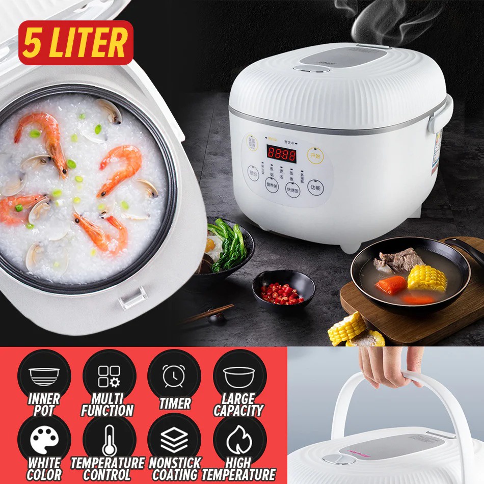Flexfitt [ 5L ] Multifunction Nonstick Smart Rice Cooker / 万好5L先科款智能电饭煲(SAST)(中国插) | Shopee Malaysia