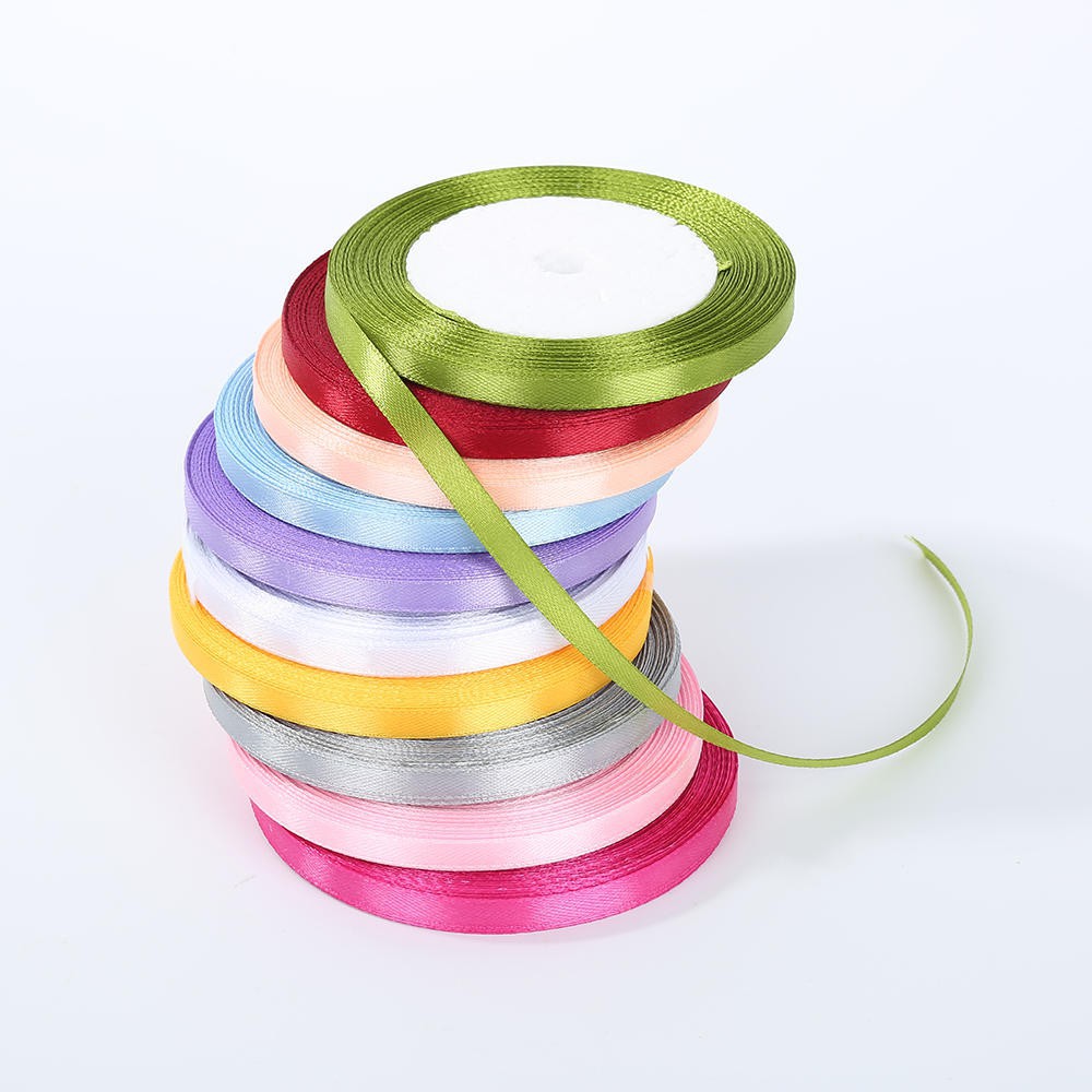 6mm * 22m Multicolor Double Faced Sided Satin Ribbon Reels | Shopee ...