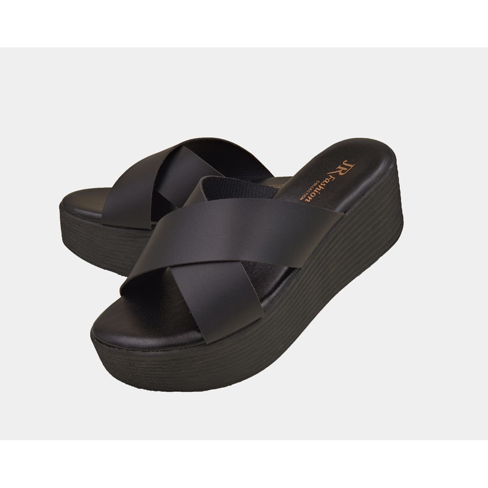 Jr Cross Straps Open Toe Comfortable Wedges Women Wedges Kasut Wedges Wanita 7533 Shopee