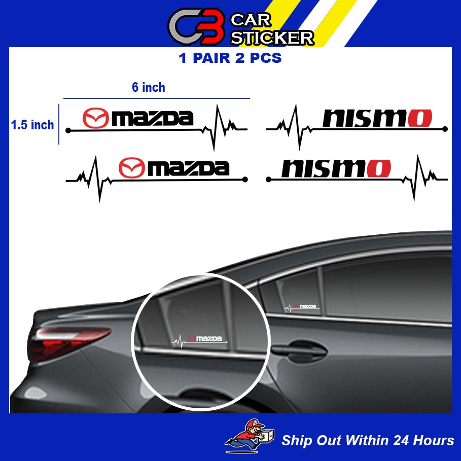 CAR STICKER SIDE WINDOW NISMO MAZDA 1PAIR 2PCS / W506 | Shopee Malaysia