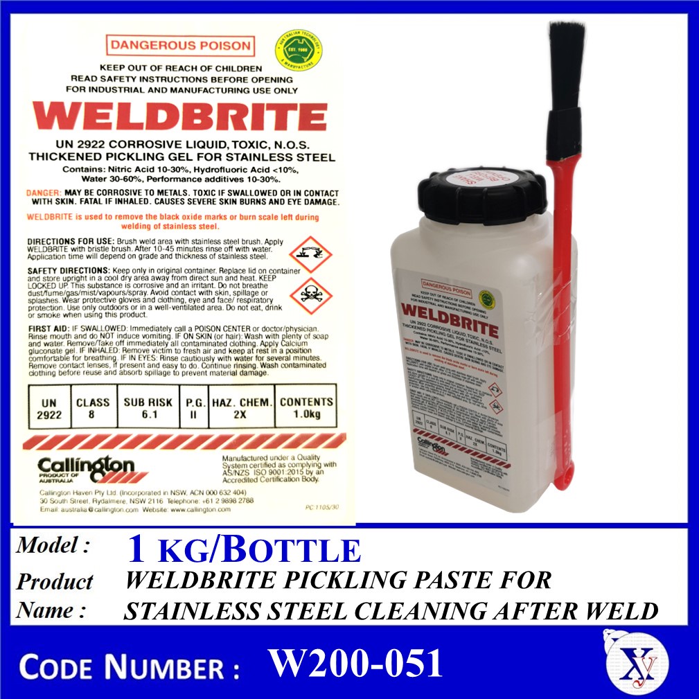 1KG WELDBRITE PICKLING PASTE FOR STAINLESS STEEL CLEANING - W200-051 ...