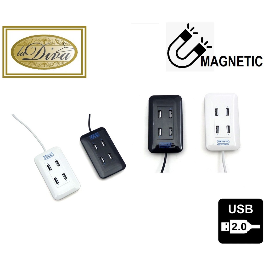 TINYTECH MAGNETIC USB 2.0 HIGH SPEED 4 PORT USB HUB FOR PC / LAPTOP ... TINYTECH MAGNETIC USB 2.0 HIGH SPEED 4 PORT USB HUB FOR PC / LAPTOP ...