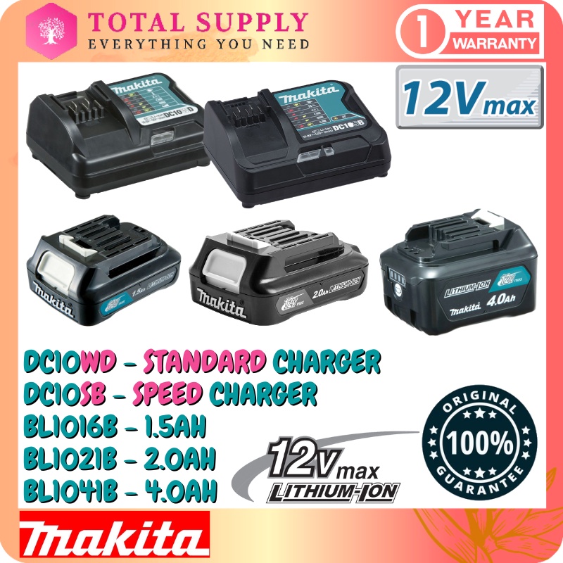 【ORIGINAL!!】MAKITA 12V BATTERY & CHARGER 1.5AH 2.0AH 4.0AH STANDARD RAPID SPEED BL1016 BL1021B ...