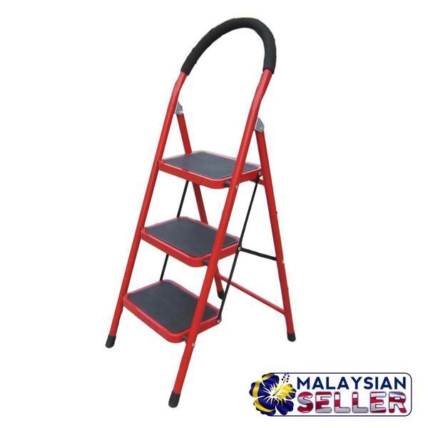 Folding 3-Step Lightweight Steel Step Ladder with Hand Grip (Small ...