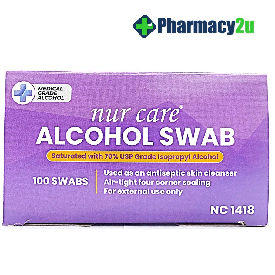 NUR CARE ALCOHOL SWAB 100S/200S (MEDICAL GRADE ALCOHOL SWAB) | Shopee ...