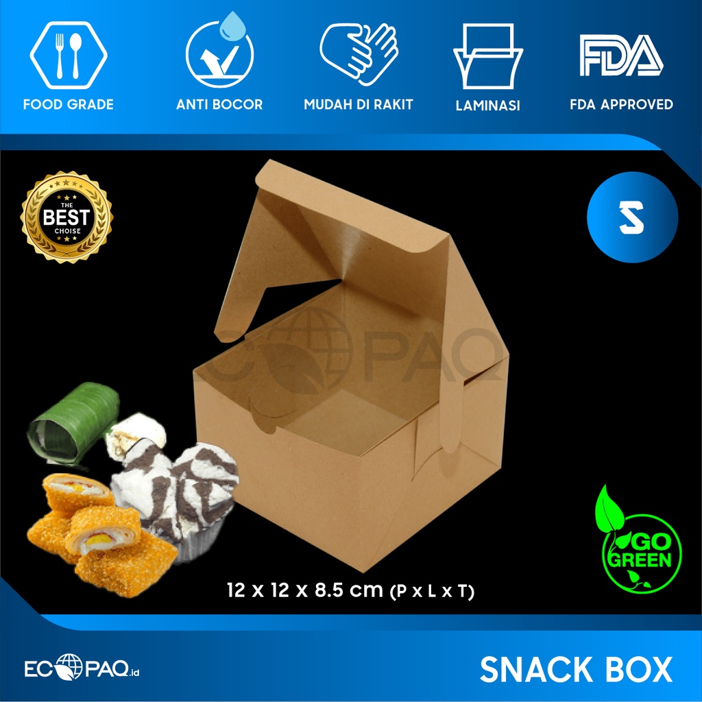 Snack Box - Catering Catering Box - Cake Box - 12x12x8.5 cm (50Pcs ...