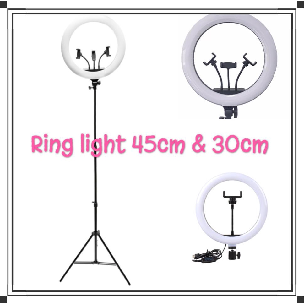 45cm 30cm RINGLIGHT 2.1METER STAND 18 INCH RING LIGHT 12INCH RINGLIGHT SELFIE LIGHTS | Shopee ...
