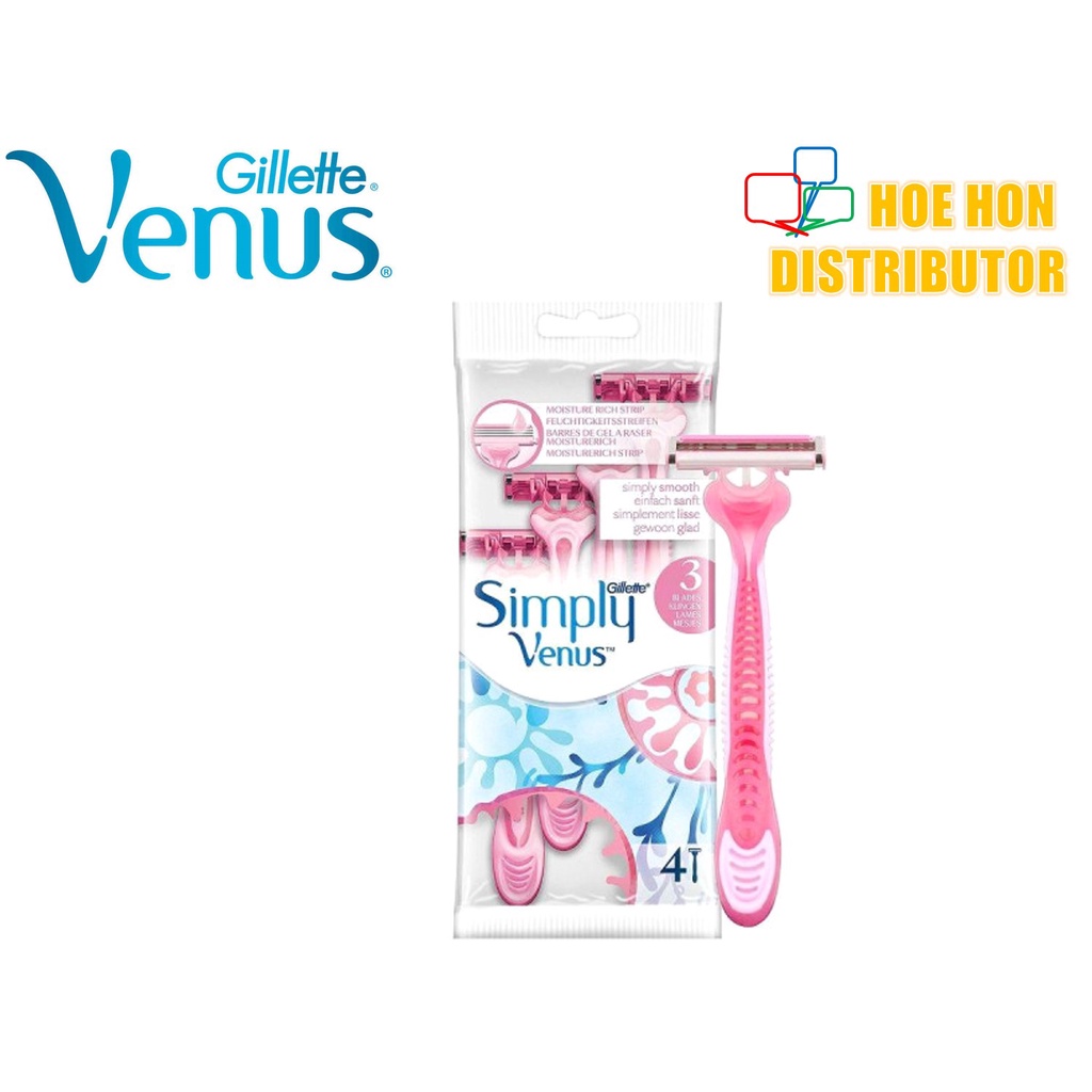 Gillette Simply Venus 3 Disposable Razors 4pcs | Shopee Malaysia