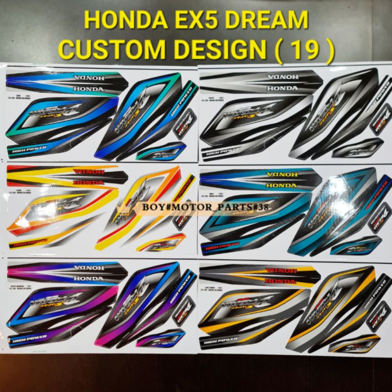 HONDA EX5 DREAM 100 CUSTOM DESIGN LIMITED EDITION ( 19 ) BODY STICKER ...