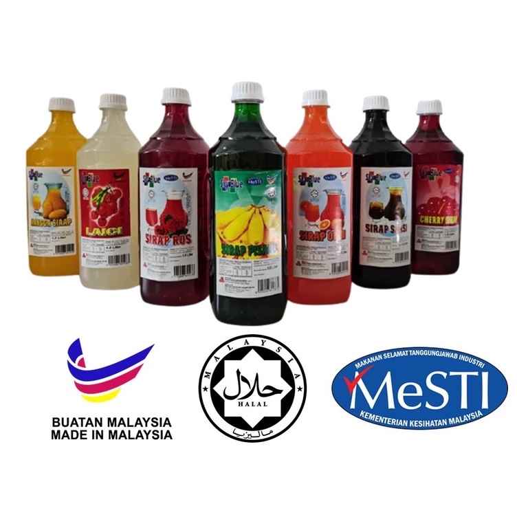 Sirap Sky Blue 1.5L [Pisang, Oren, Ros, Sarsi, Cherry, Mangga, Laici ...