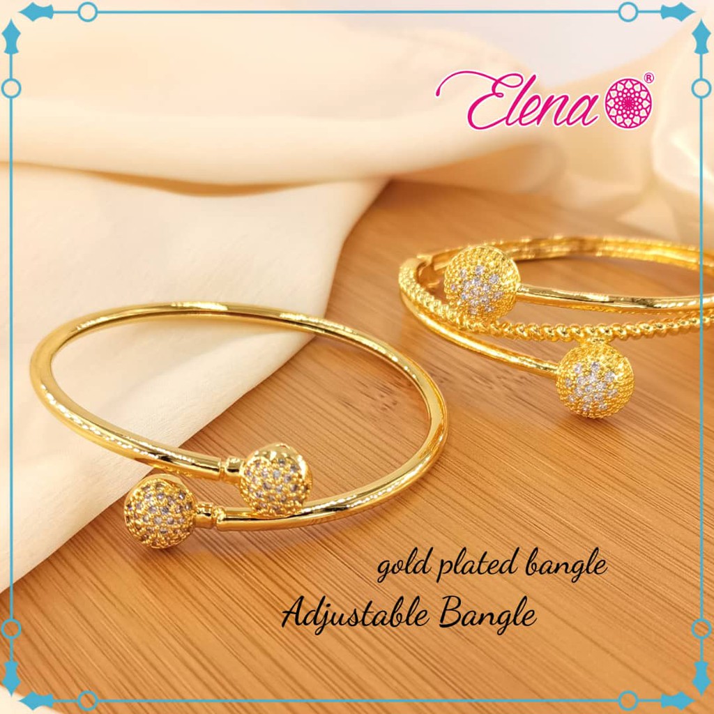 Elena Emas Korea Emas Sadur Gelang Tangan Dewasa Boba/V EG66/EG67/EG78 ...