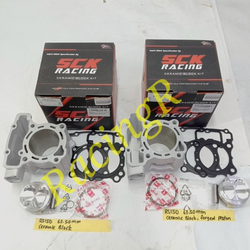 HONDA RS150 RACING BLOCK SET 63.50MM CERAMIC BLOCK FORGED PISTON SCK | Shopee Malaysia