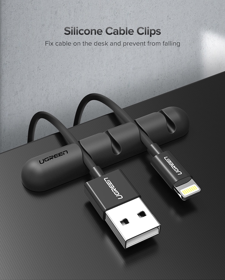 UGREEN Desktop Cable Management Organizer Clips Holder | Shopee Malaysia