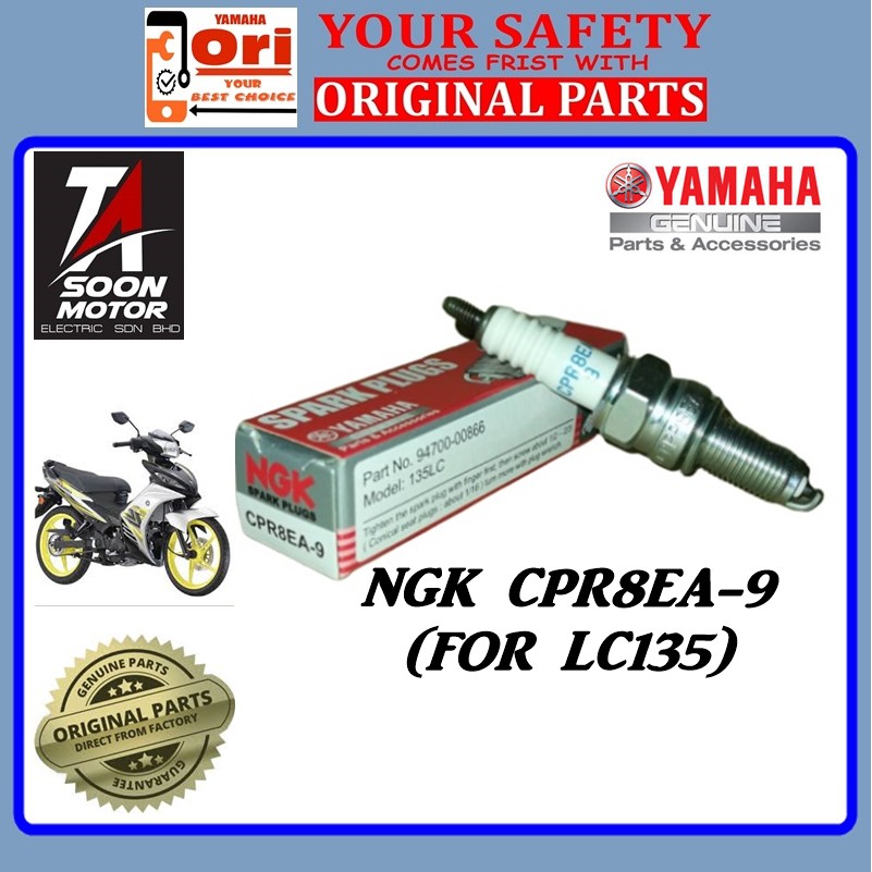YAMAHA NGK CPR8EA-9 SPARK PLUG / LC135 / 135 LC / 135LC FI / Y16ZR / 100% ORIGINAL HLY | Shopee ...