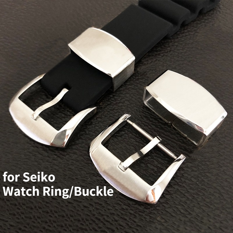 Watch Band Ring Metal Buckle for Seiko Silicone Strap 18mm 20mm 316L ...