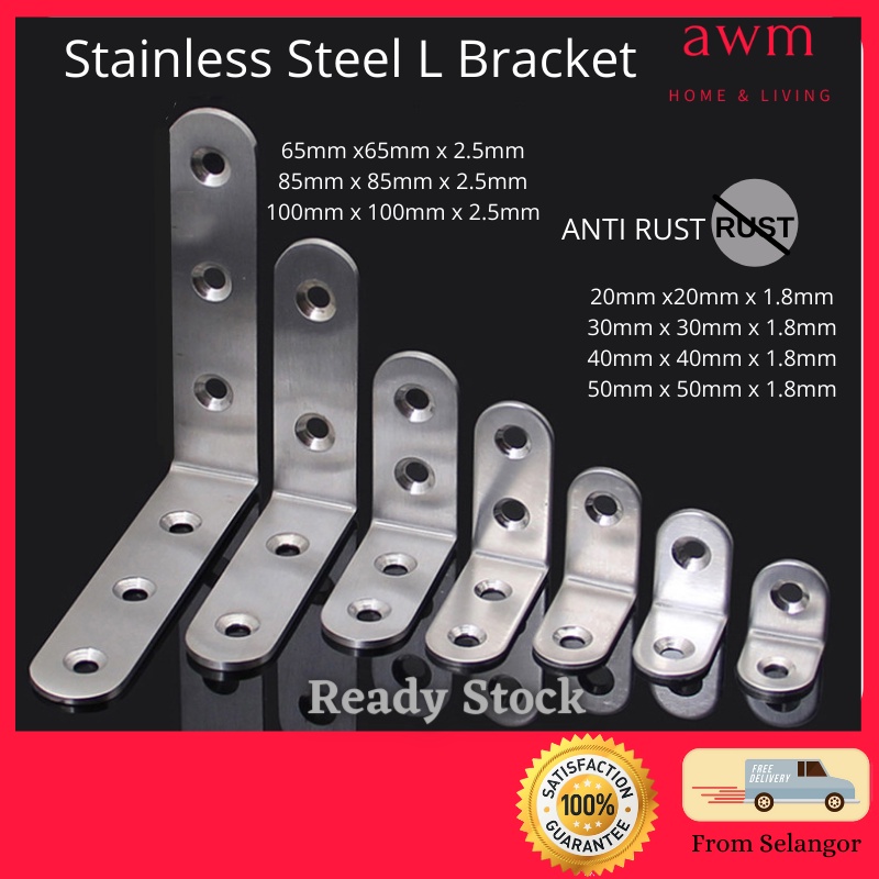 AWM L Bracket Stainless Steel L Bracket Angle Bracket Sesiku L Rak Rack ...