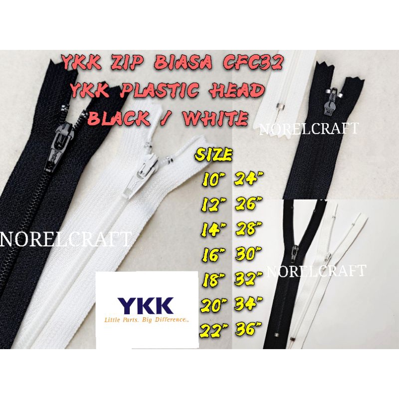 [1DOZEN/12PC] 4"-36" CFC-32 YKK ZIP BIASA/ YKK NORMAL ZIP/YKK ZIP KAIN ...
