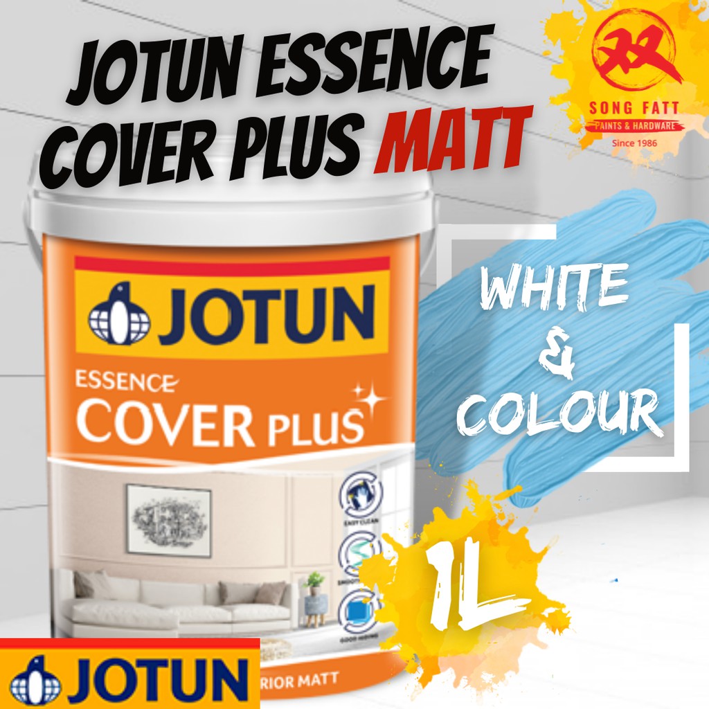 Jotun Cover Plus MATT (WHITE/COLOUR) 1L (Song Fatt) Easy Clean/Majestic ...