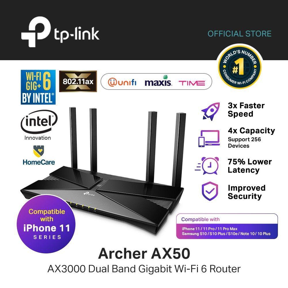 TP-Link AX3000 Archer AX50 Dual Band Gigabit WiFi 6 Wireless Router ...