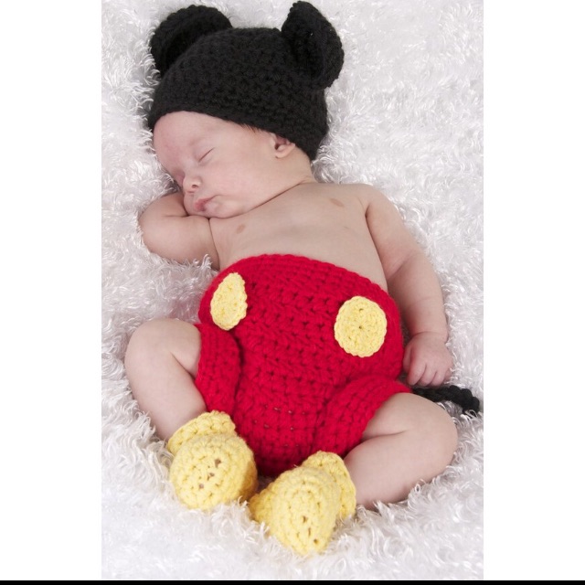 Mickey mouse Costume |Baby Knitting Costume | Newborn photograph mickey ...