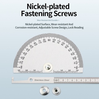 180 Degree Protractor Metal Ruler Angle Meter Stainless Steel Gauge ...