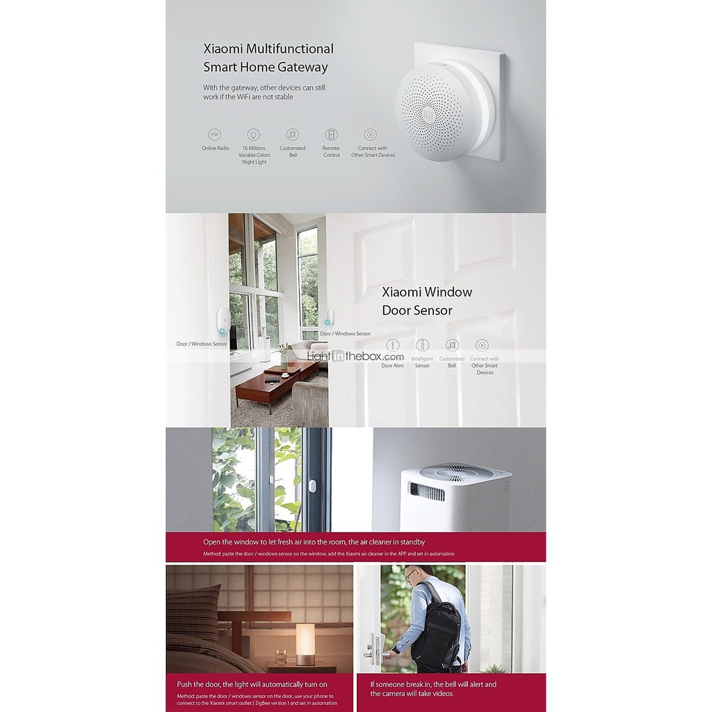 Xiaomi Mi Security Gateway Smart Home Sensors Suite Ver.2 nizatul90 ...