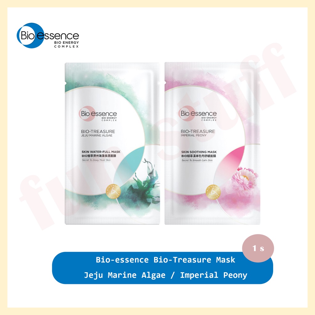 BIO-ESSENCE Bio-Treasure Facial Mask Jeju Marine Algae / Imperial Peony ...