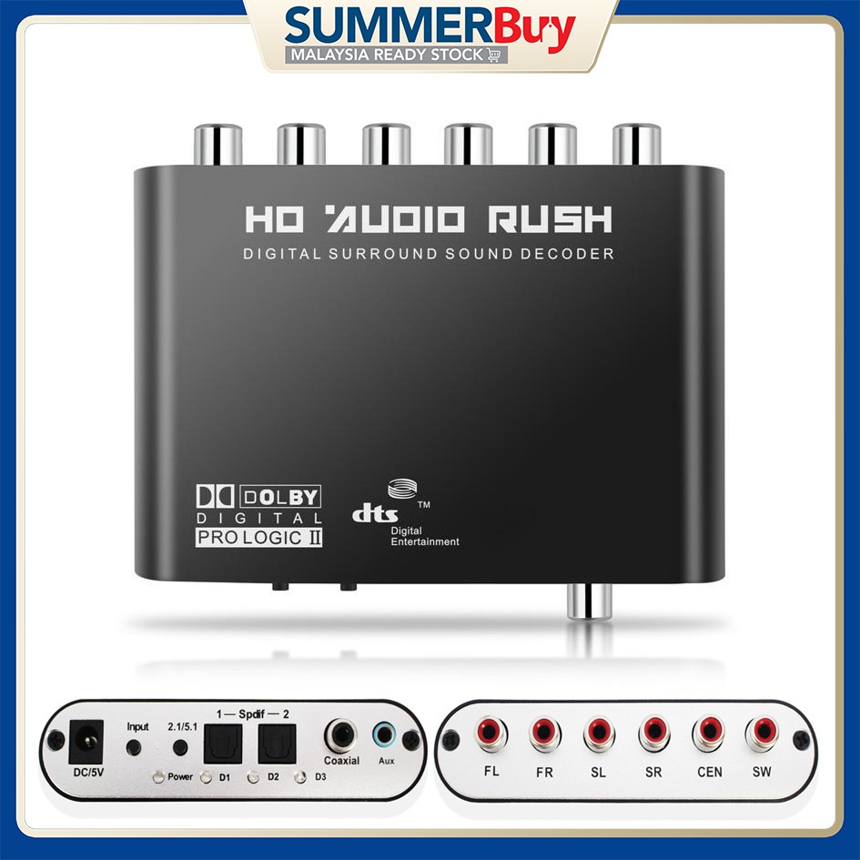 Digital to Analog 5.1 channel Stereo AC3 Audio Converter Optical ...