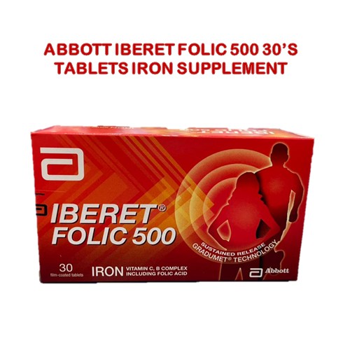 Iberet Folic 500 30’s Tablets Iron Supplement for pregnancy&lactating ...