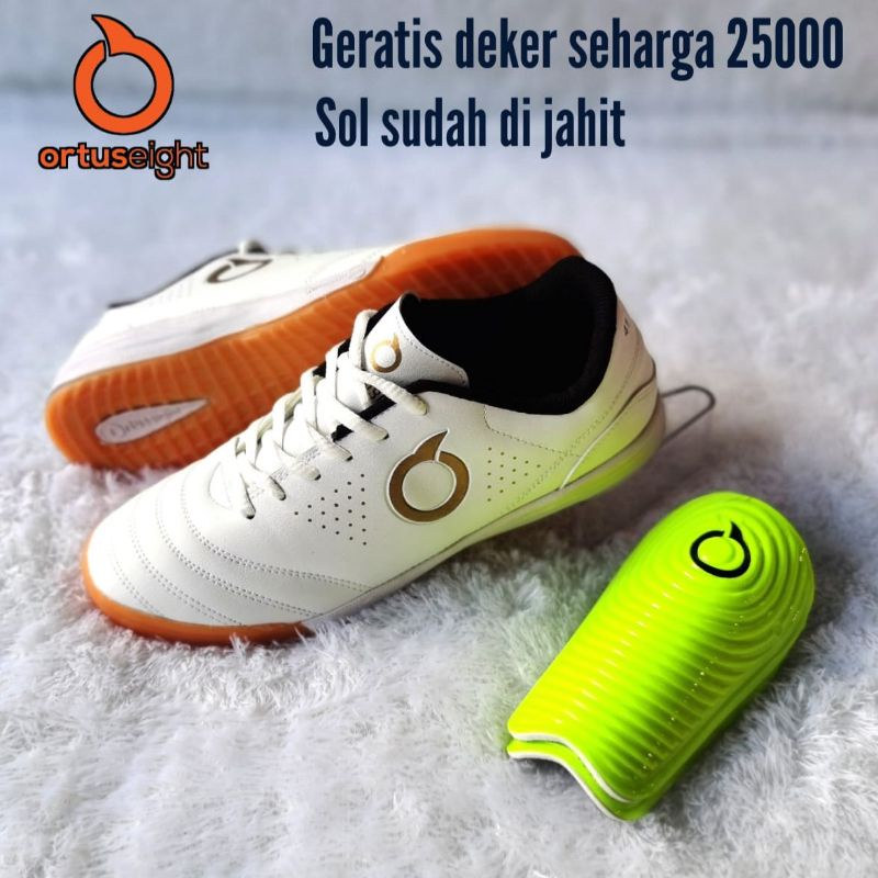 Ortplus Forte Savage futsal Shoes white Gold premium Components | Shopee Malaysia