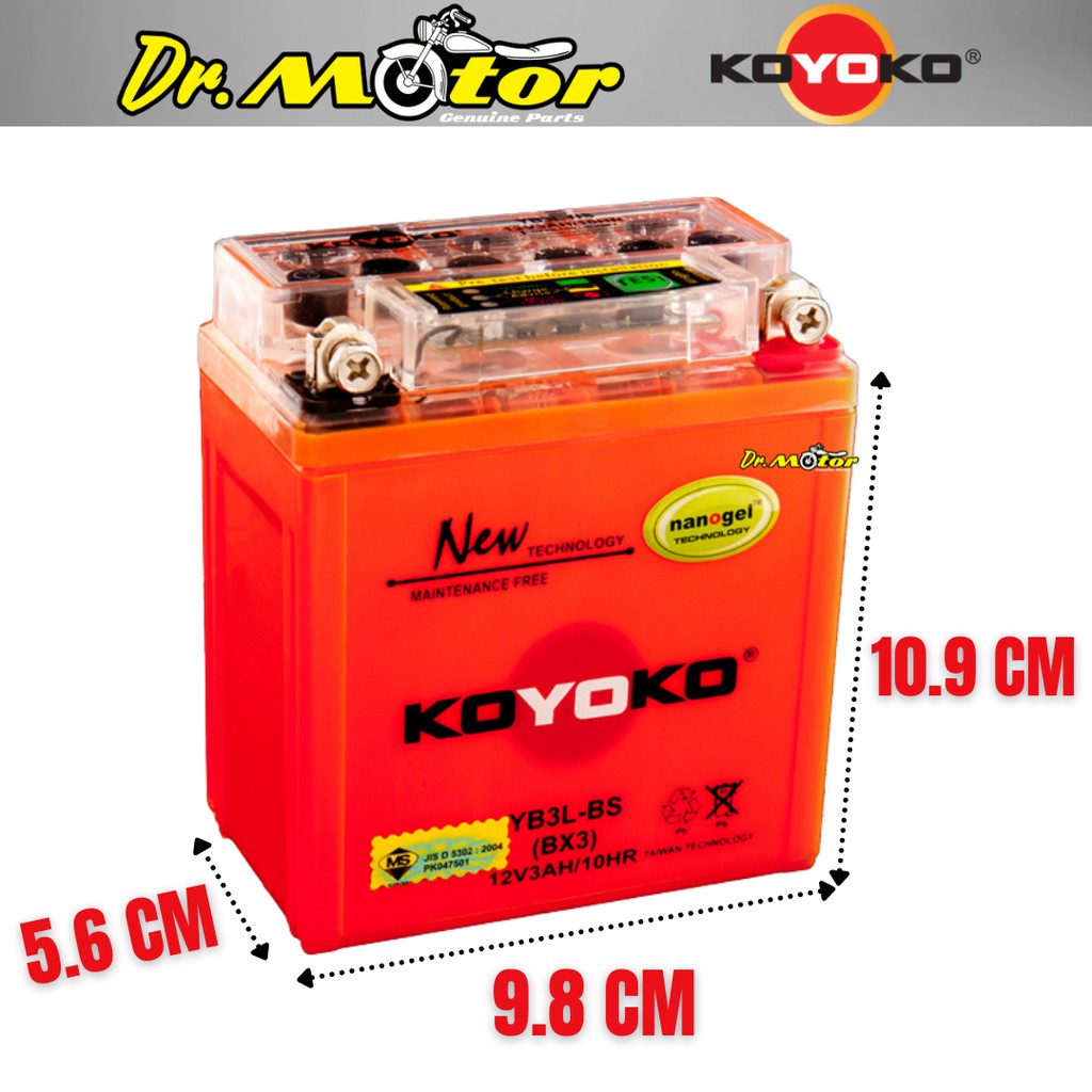 KOYOKO GEL G2 LED BATTERY BATERI MOTOR BATTERI YB3L YB4L YB5L YTZ5 YTZ6 ...