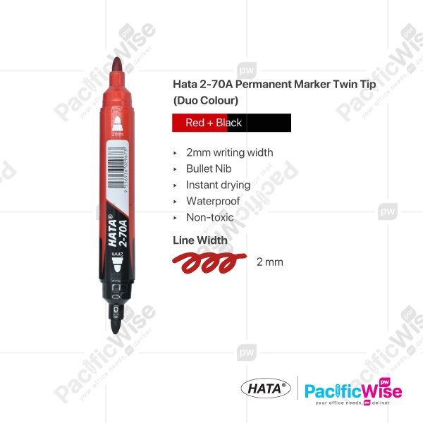 Permanent Marker/Hata/2-70A/Penanda Kekal/Twin Tip/Duo Colour/Writing ...