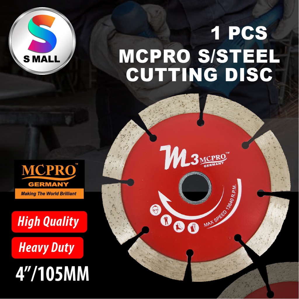 1 PC 4" M3 MCPRO RED BRICK / ROOF GENERAL PURPOSE CUTTING DISC BLOCK BRICK ROOF for Angle ...